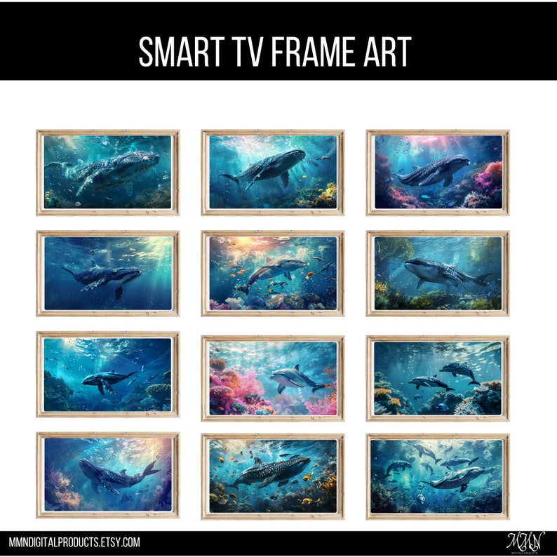 Frame Art Tv Ocean Collection: 36 Digital AI Designs Instant Download ...