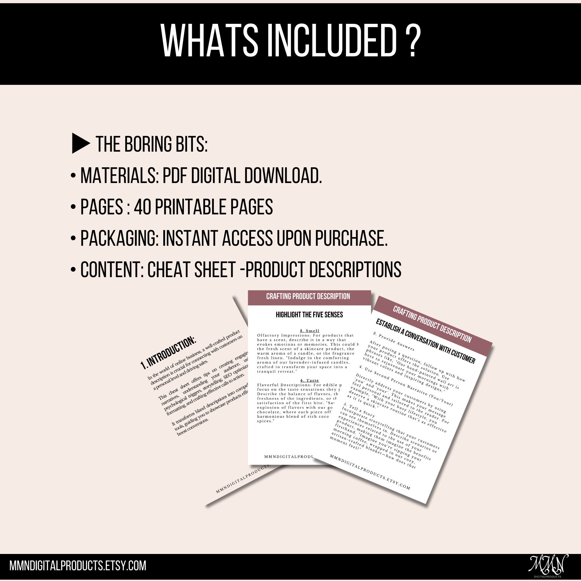 Product Description Cheat Sheet crafting High converting Product ... Product Description Cheat Sheet crafting High converting Product ...