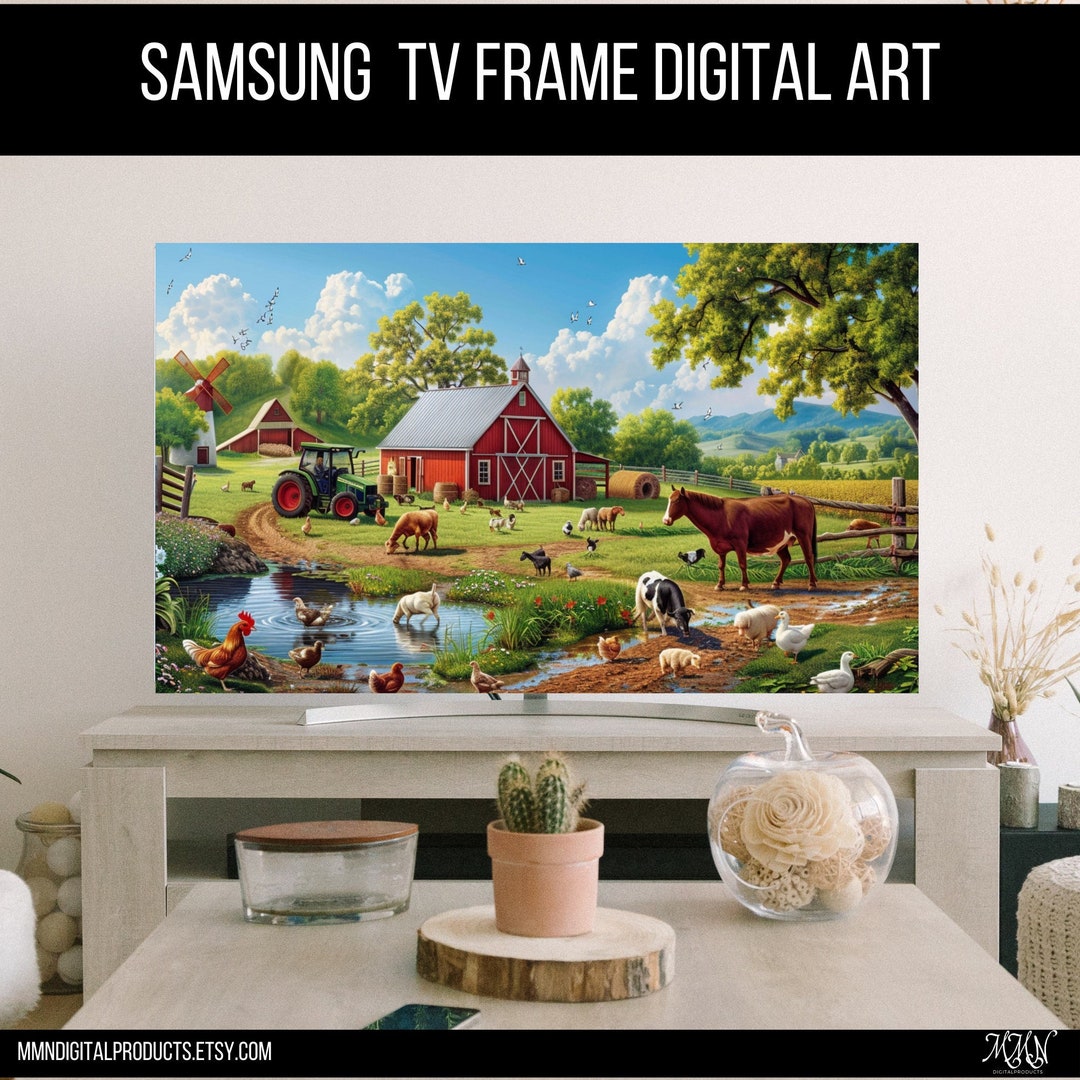 Samsung Frame Art Tv Farm House Animals : Frame Art Digital AI Print ...