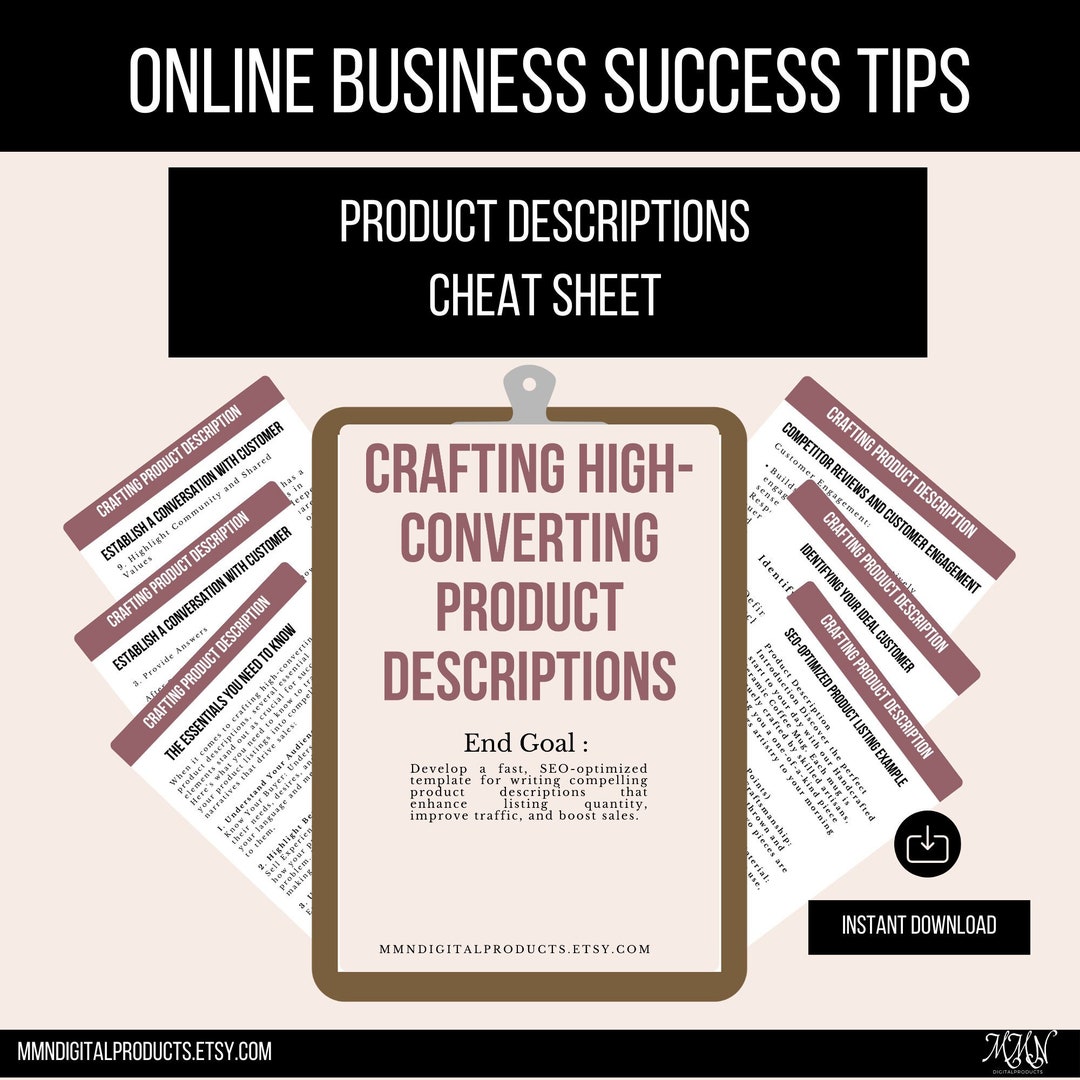 Product Description Cheat Sheet crafting High converting Product ... Product Description Cheat Sheet crafting High converting Product ...