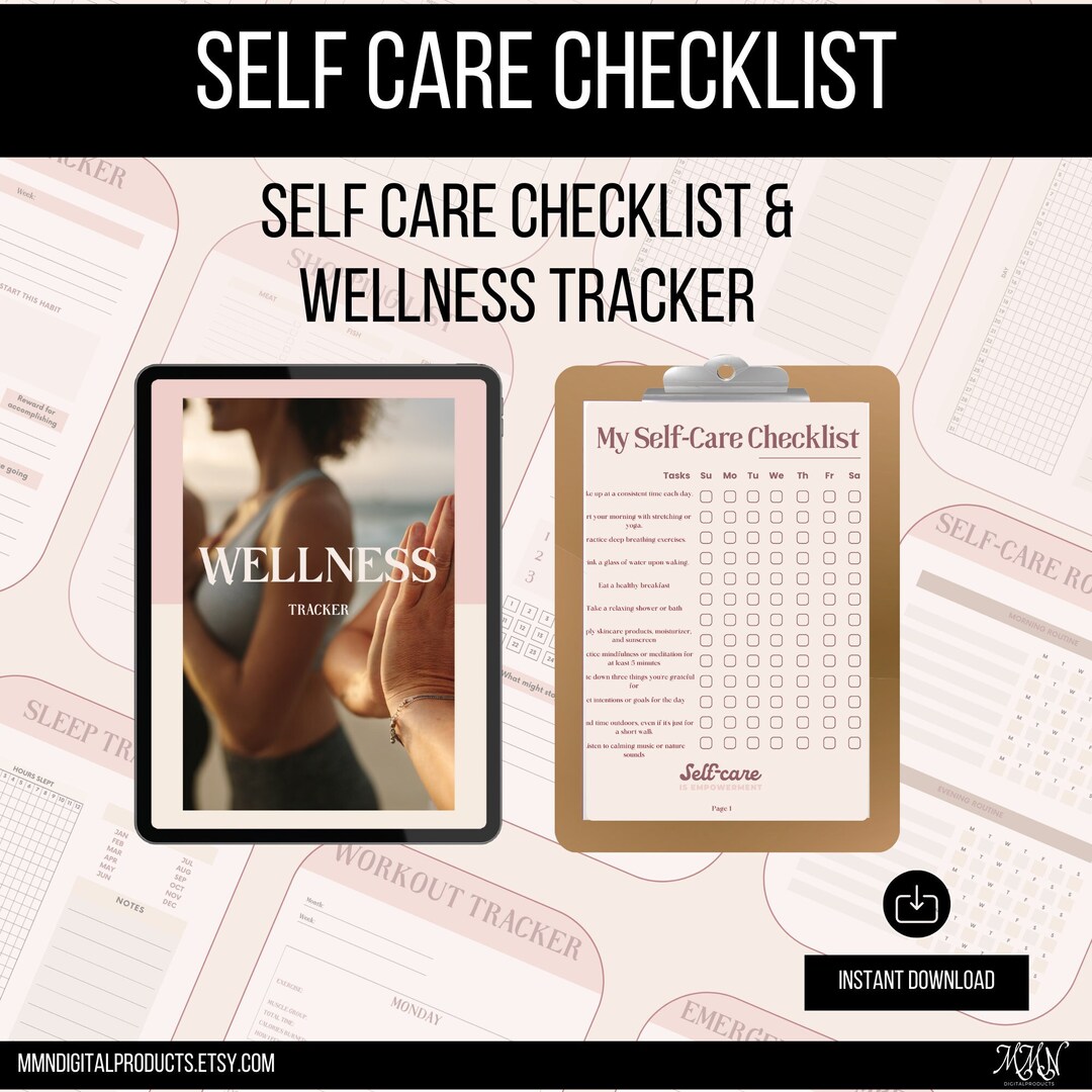 Printable Self-care Checklist & Wellness Tracker: Daily Self-love PDF ...