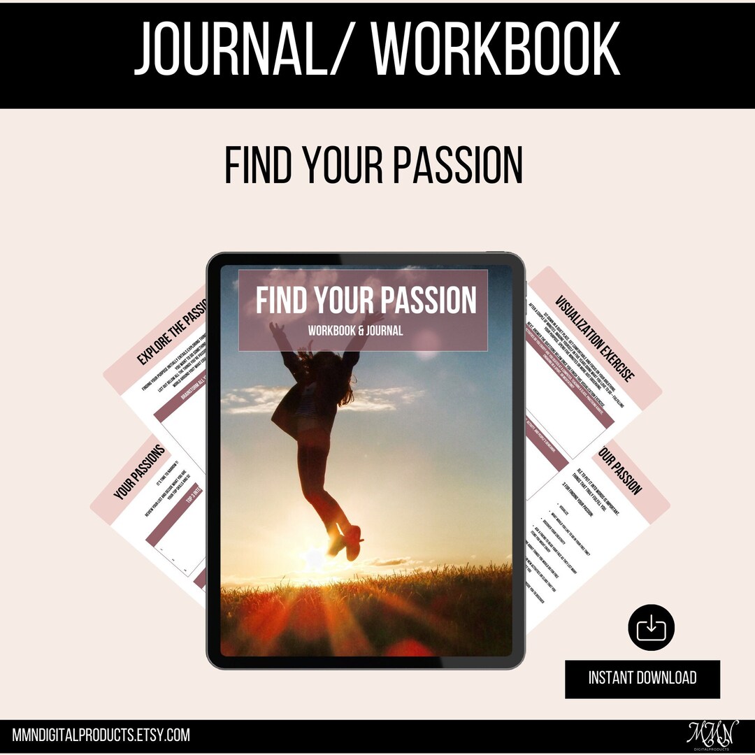 Find Your Passion Workbook, Passion Printable Workbook, Mindfulness ...