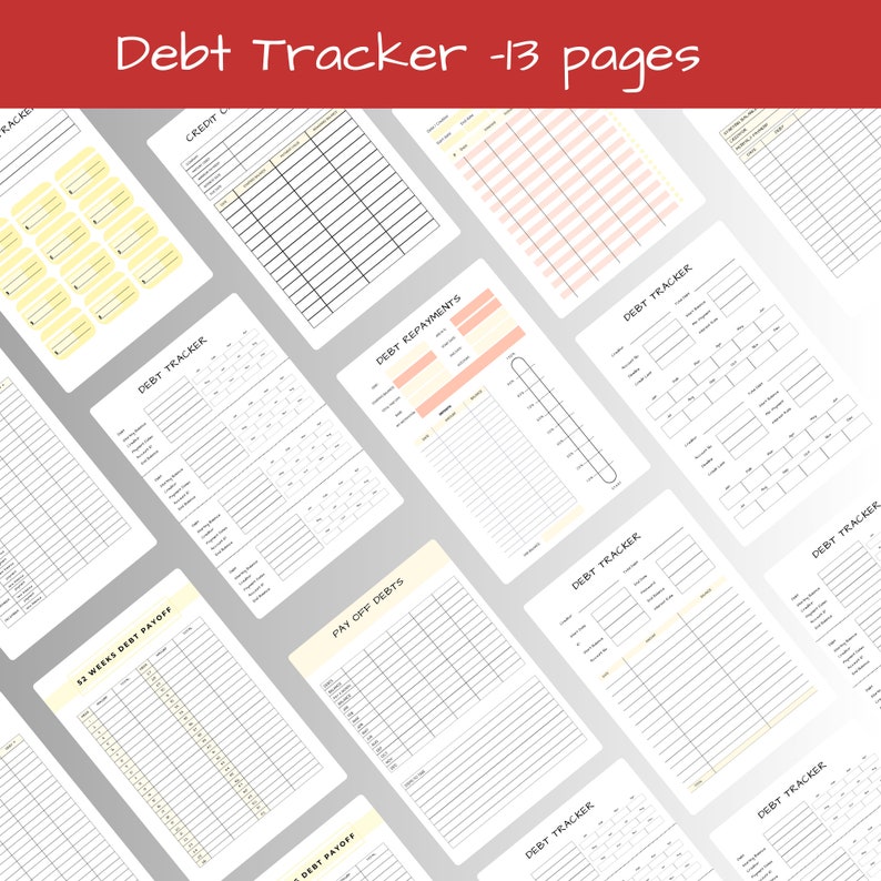 Debt Tracker 13 Pages Printable Debt Tracker, Payoff Debts, Instant PDF ...