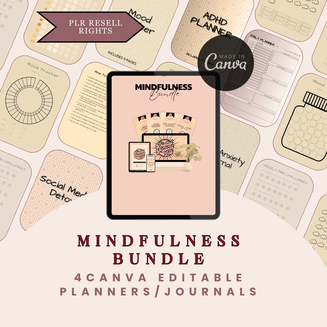 Mindfulness Planner Bundle, Done for You Planners PLR Resell Rights ...