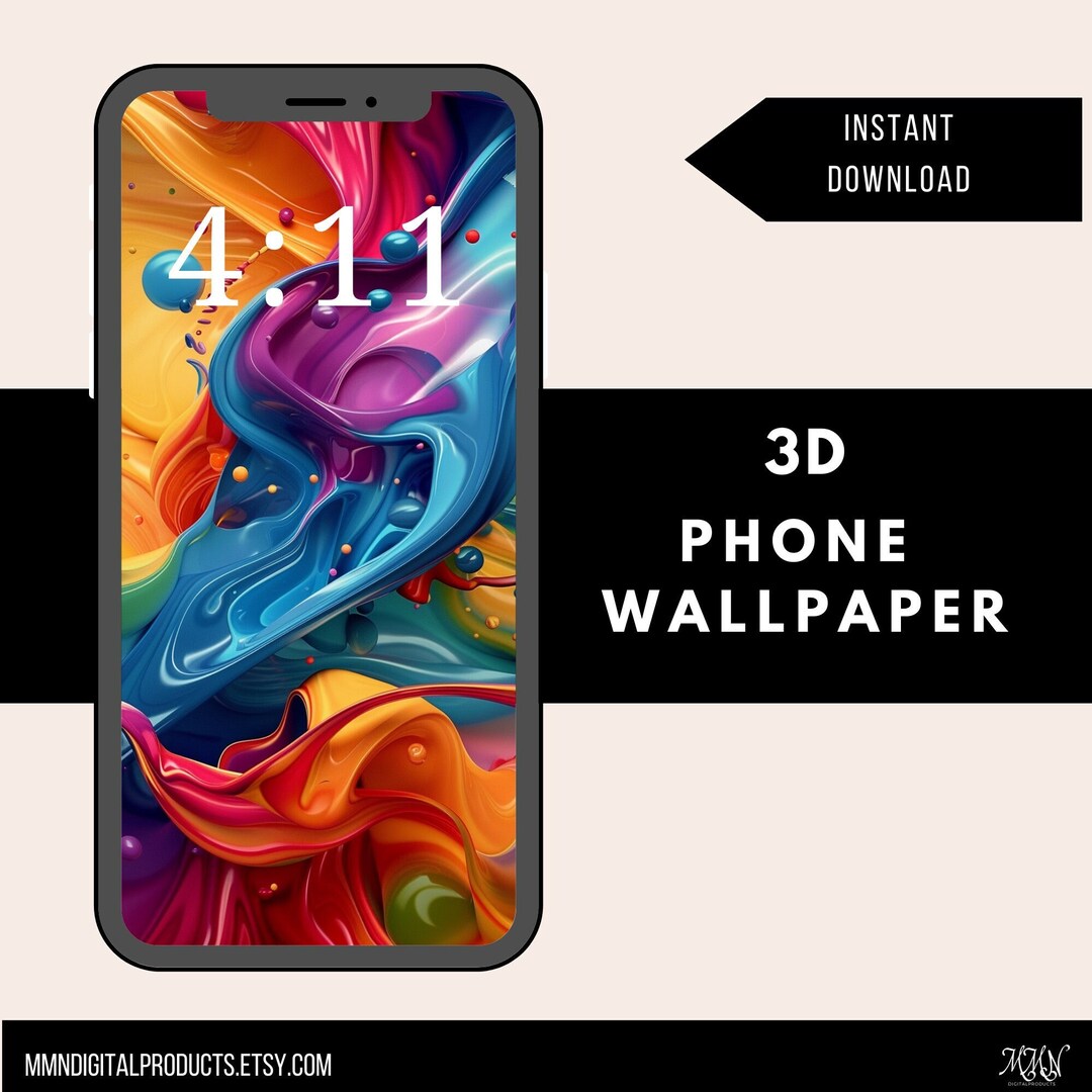 3D Phone Wallpaper futuristic 3D Design-compatible With IOS and Android ...