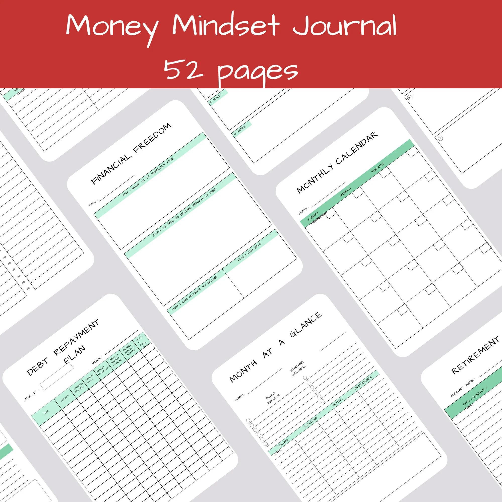 Money Mindset Journal printable Journal, Money Management, Instant ...