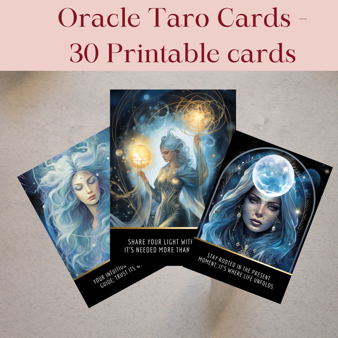 30 Printable Crystal Oracle Cards Instant Download, Digital Affirmation ...