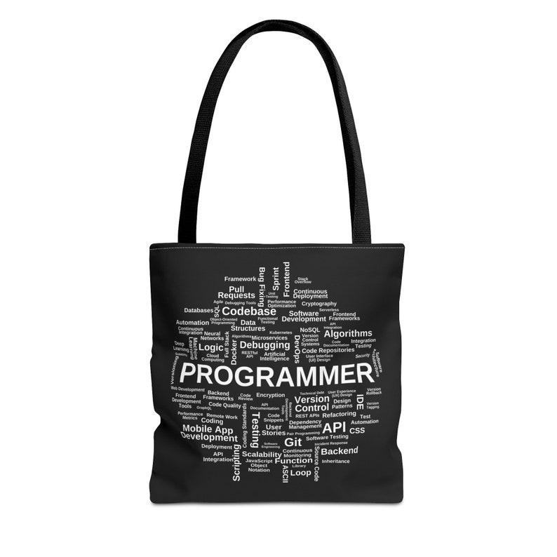 Programmer Tote Bag - Featuring Programming Terms Design - Perfect Gift for Coders, Developers ...