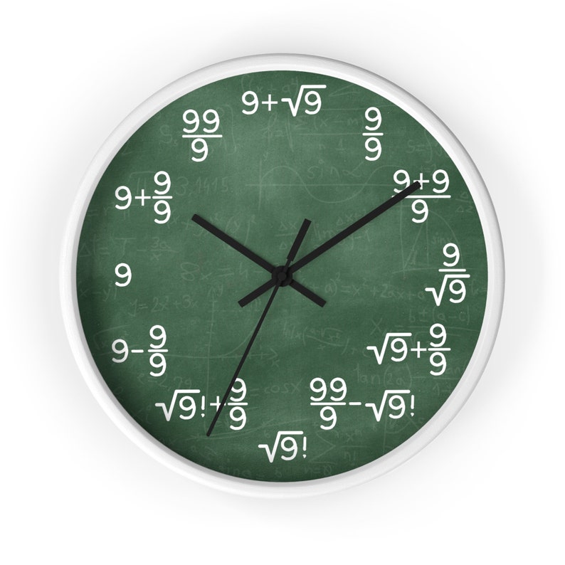 Math Wall Clock - Unique Mathematical Equations Decor - Teacher Gift ...