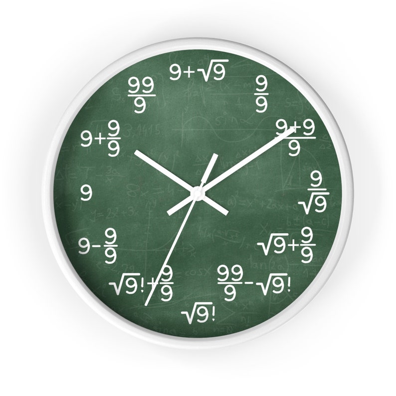 Math Wall Clock - Unique Mathematical Equations Decor - Teacher Gift ...