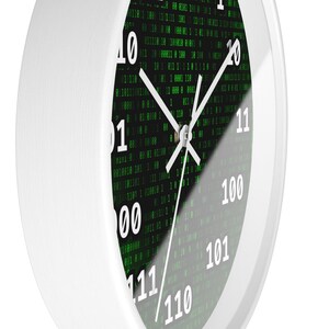 Binary Wall Clock, Binary Hour Numbers Watch - Cool Tech Design - Geeky Home Decor - Unique ...