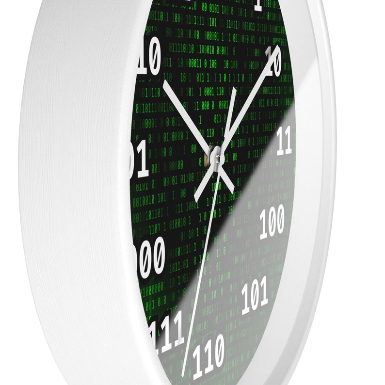 Binary Wall Clock, Binary Hour Numbers Watch - Cool Tech Design - Geeky Home Decor - Unique ...