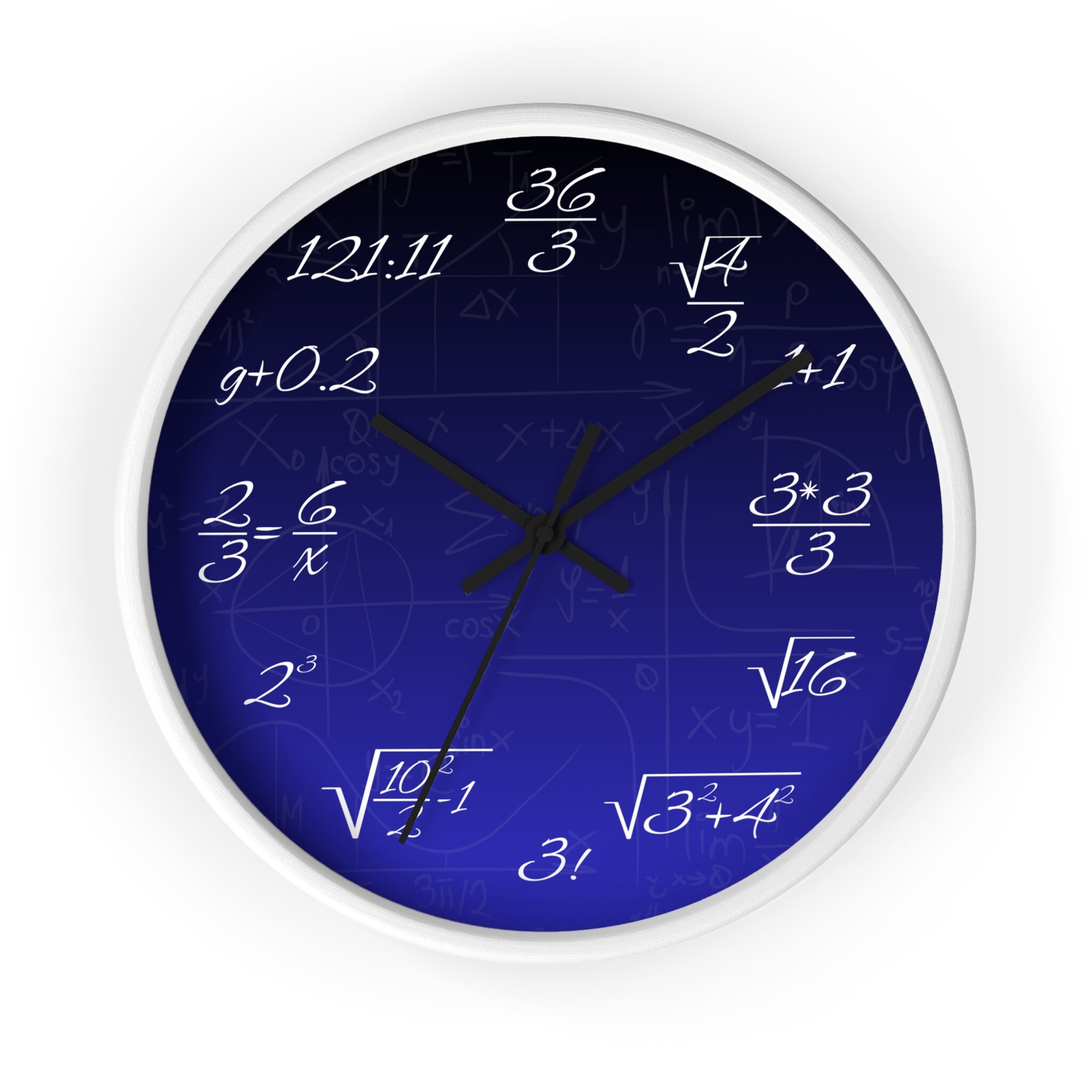Math Wall Clock - Classroom Art Decor - Teacher Gift - Mathematical ...