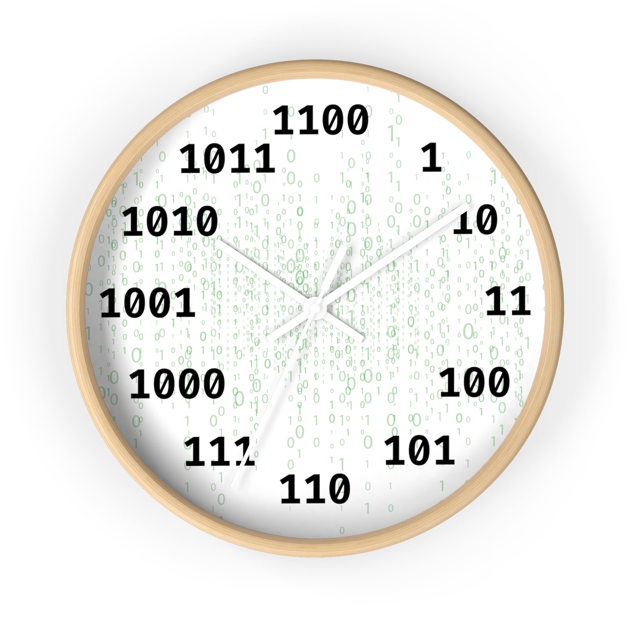 Binary Wall Clock, Binary Hour Numbers Watch - Cool Tech Design - Geeky ...