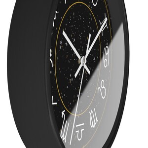 Zodiac Signs Wall Clock - Starry Celestial Design - Astrology Timepiece ...