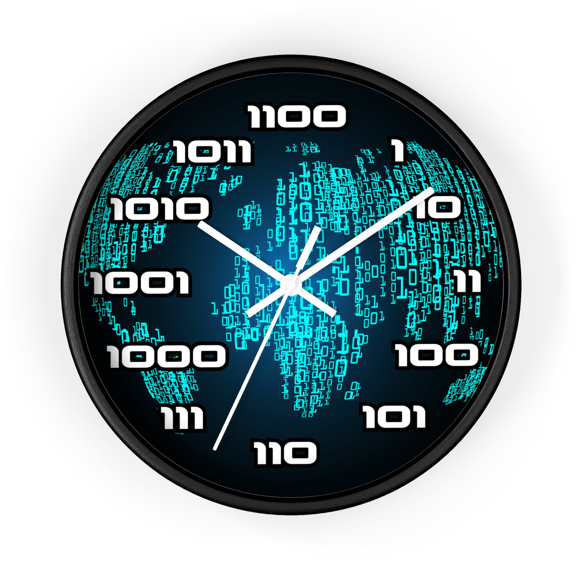 Binary Wall Clock, Binary Hour Numbers Watch - Cool Tech Design - Geeky ...