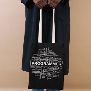 Programmer Tote Bag - Featuring Programming Terms Design - Perfect Gift for Coders, Developers ...
