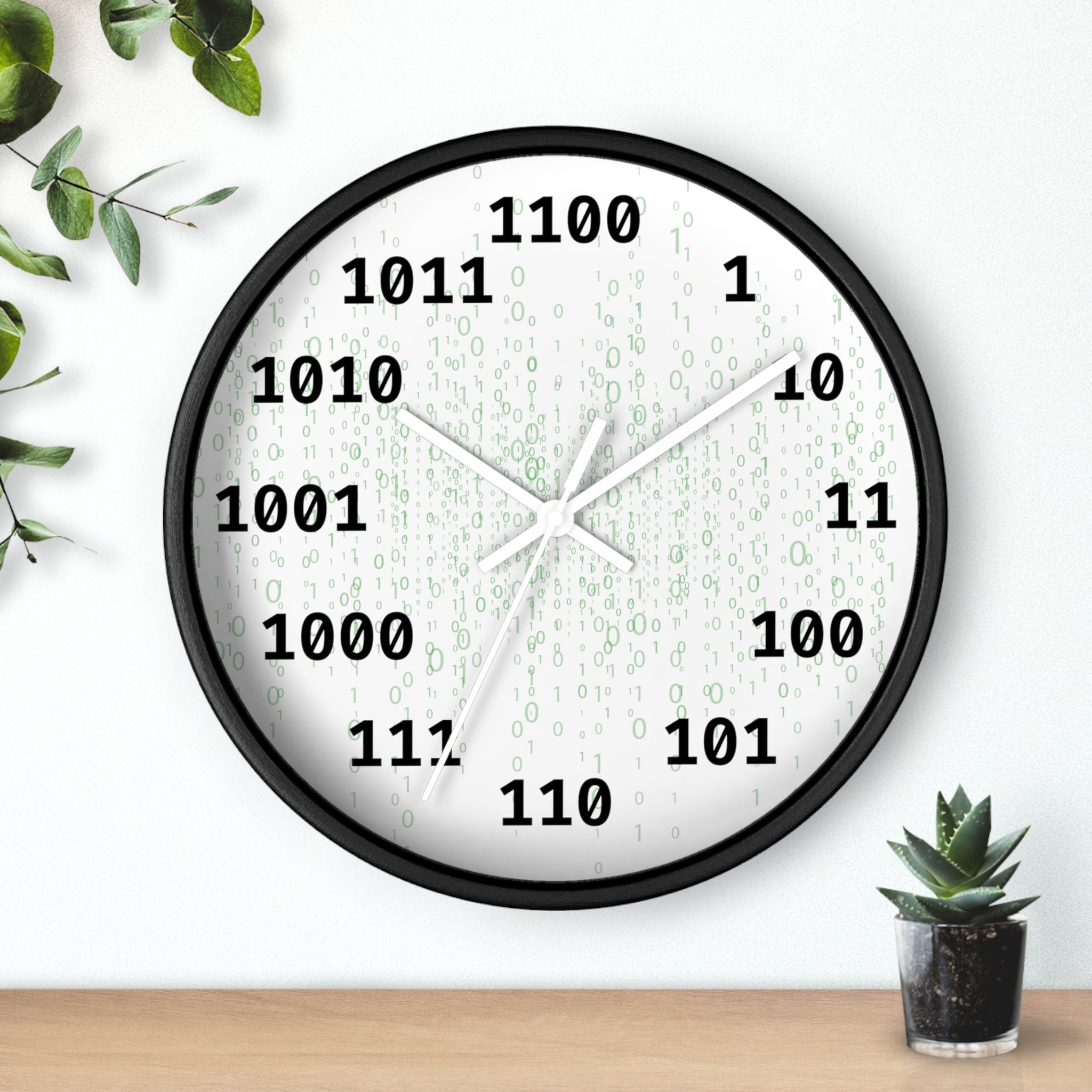 Binary Wall Clock, Binary Hour Numbers Watch - Cool Tech Design - Geeky Home Decor - Unique ...
