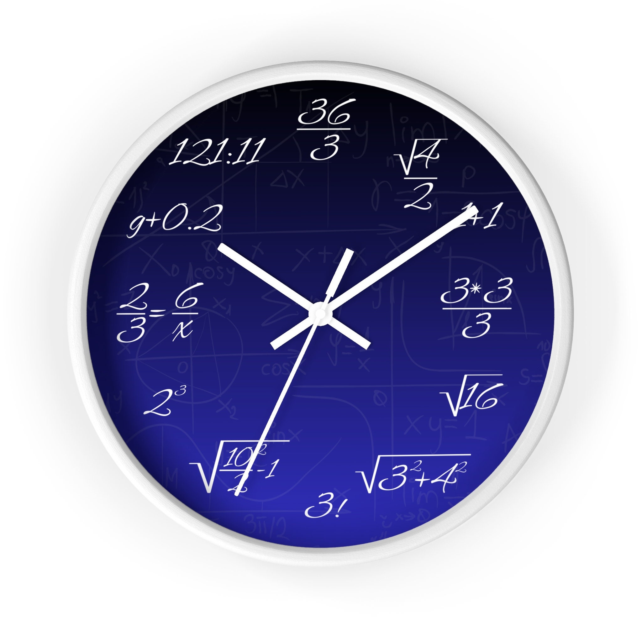 Math Wall Clock Classroom Art Decor Teacher Gift Mathematical Equations ...