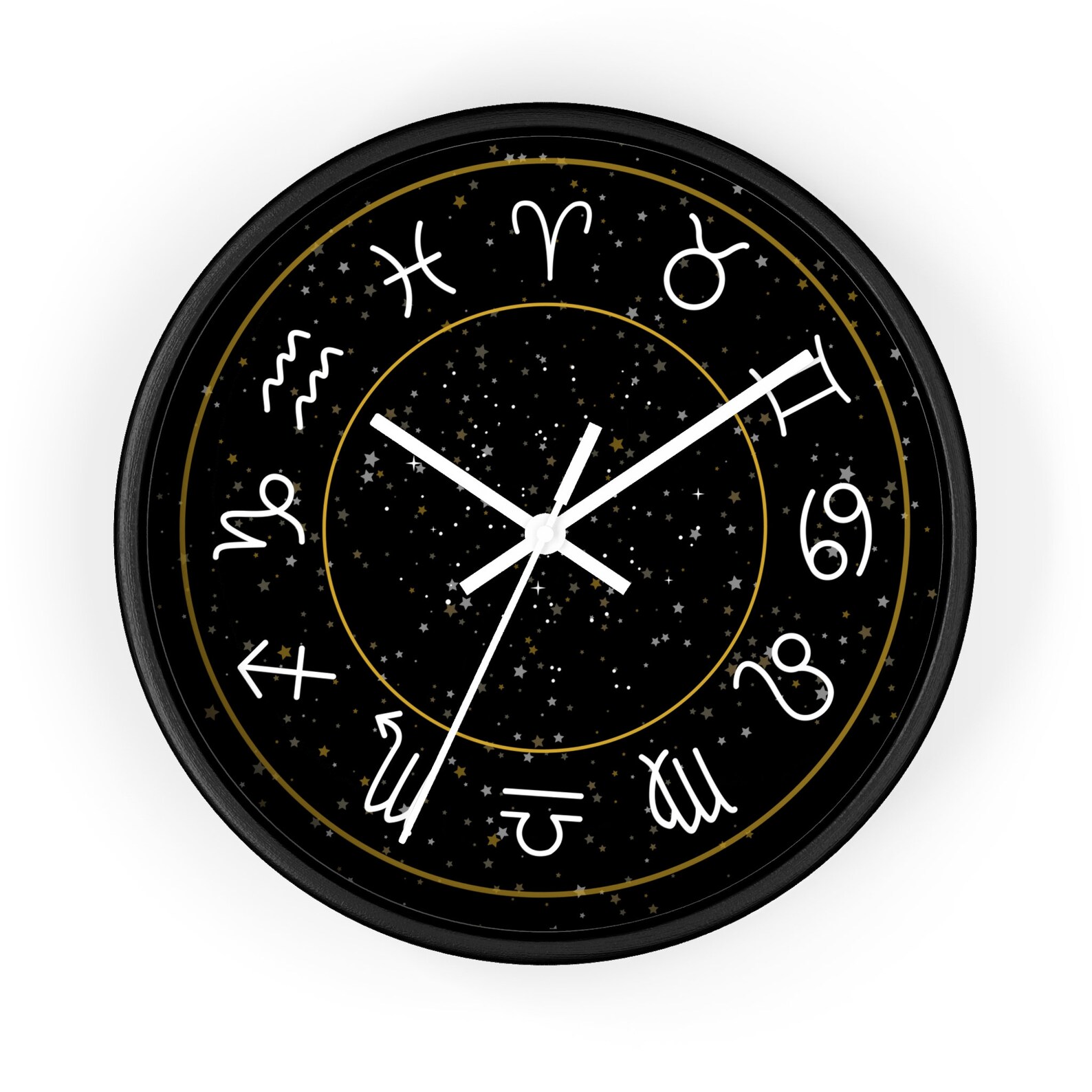Zodiac Signs Wall Clock - Starry Celestial Design - Astrology Timepiece ...