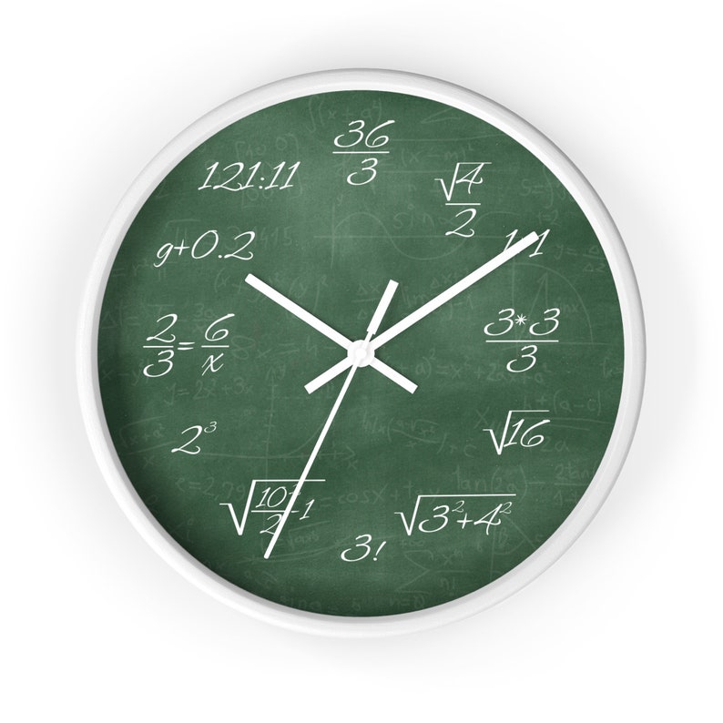 Math Wall Clock Unique Mathematical Equations Decor Teacher Gift ...
