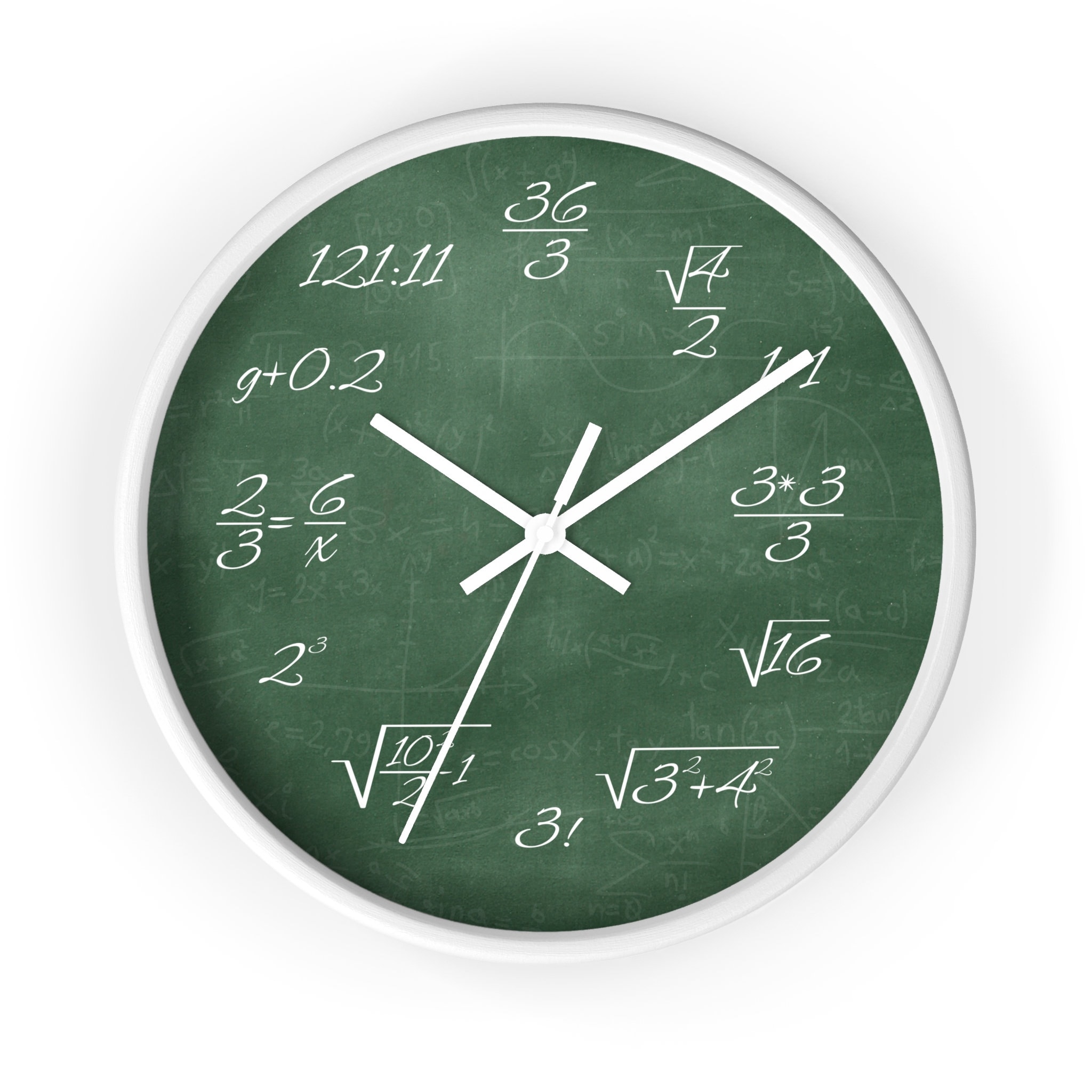 Math Wall Clock Unique Mathematical Equations Decor Teacher Gift ...
