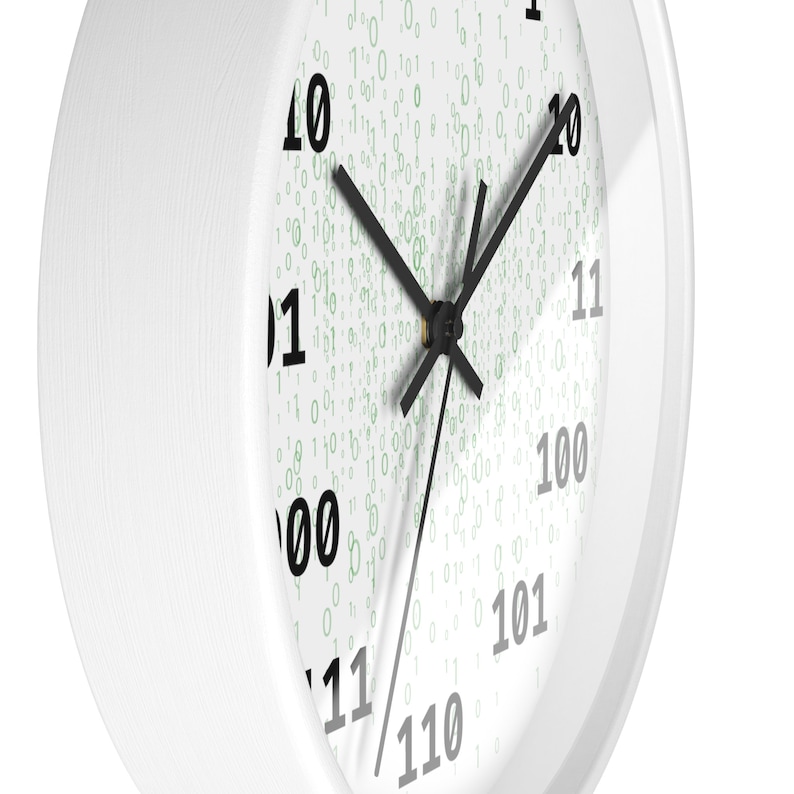 Binary Wall Clock, Binary Hour Numbers Watch - Cool Tech Design - Geeky Home Decor - Unique ...