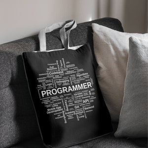 Programmer Tote Bag - Featuring Programming Terms Design - Perfect Gift for Coders, Developers ...