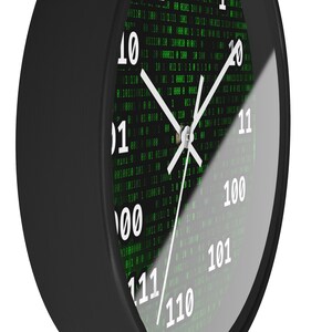 Binary Wall Clock, Binary Hour Numbers Watch - Cool Tech Design - Geeky Home Decor - Unique ...