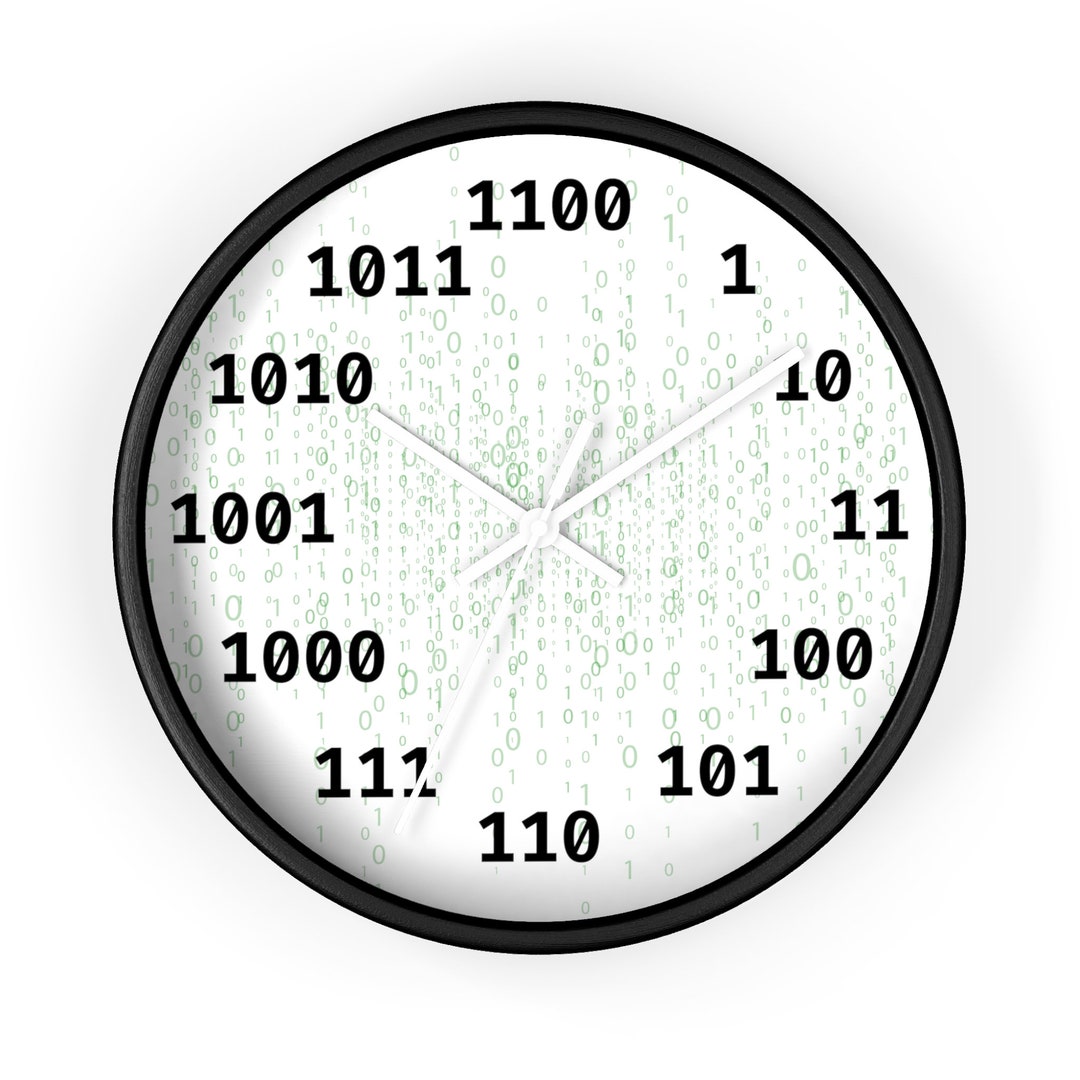 Binary Wall Clock Binary Hour Numbers Watch Cool Tech - Etsy