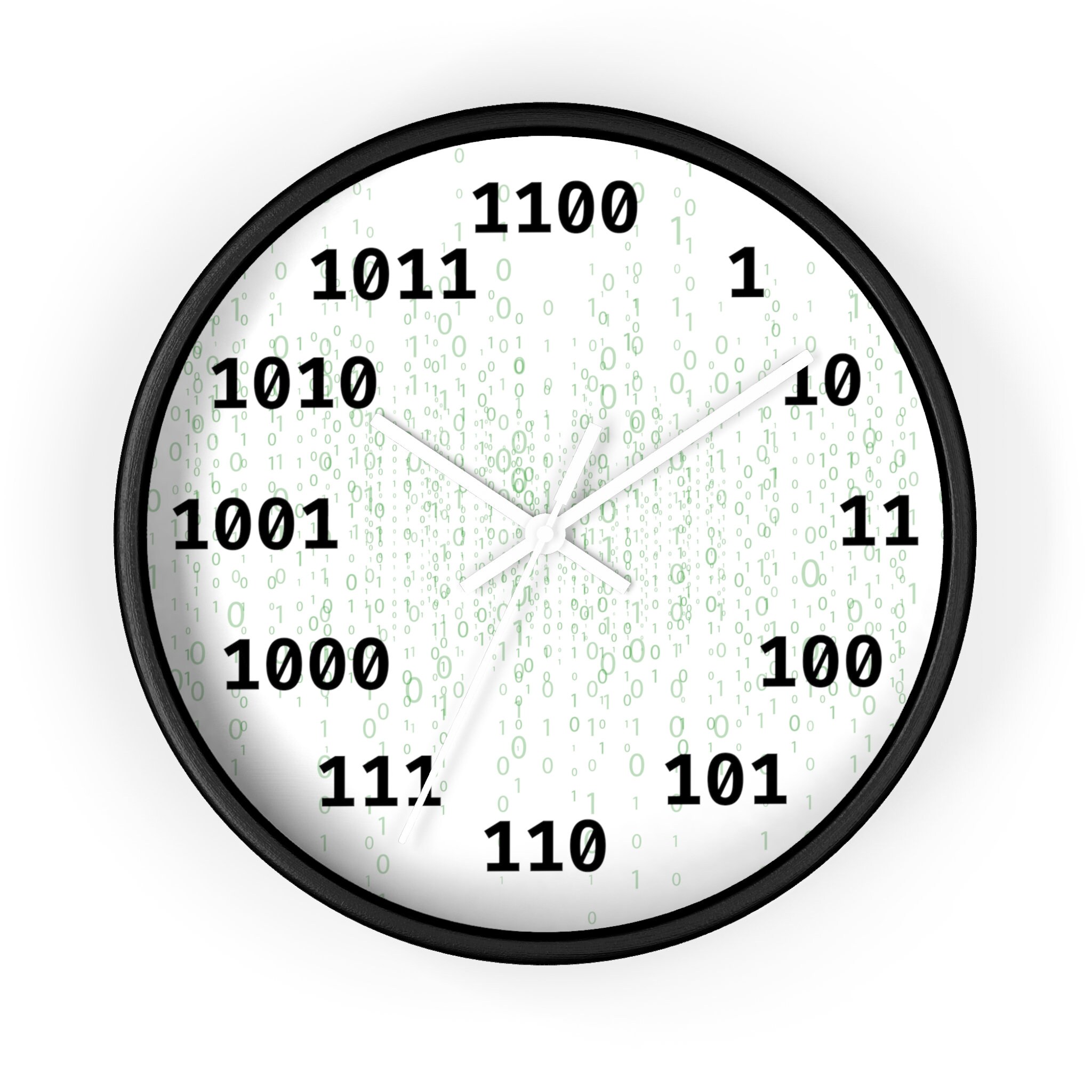 Binary Wall Clock, Binary Hour Numbers Watch - Cool Tech Design - Geeky Home Decor - Unique ...
