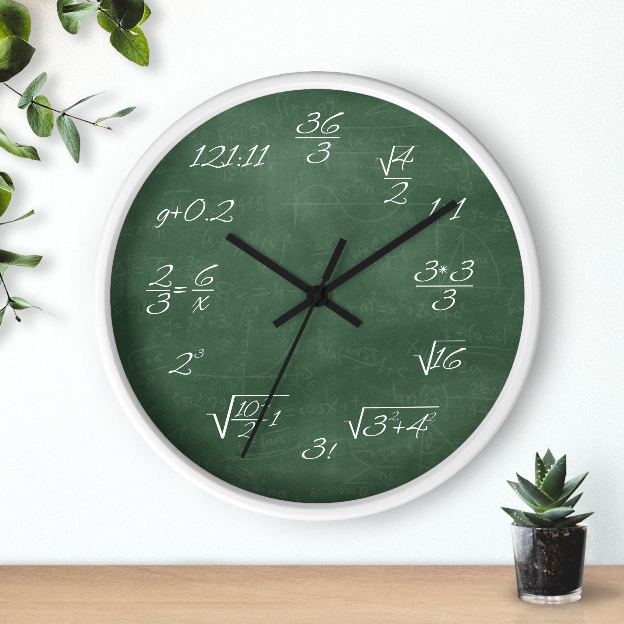 Math Wall Clock Unique Mathematical Equations Decor Teacher Gift ...