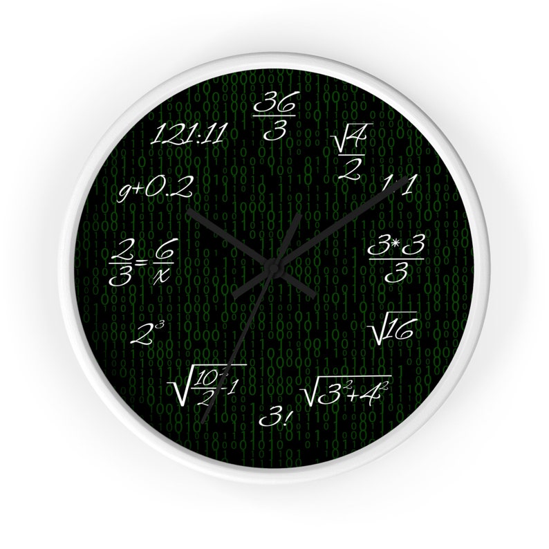 Cyber Math Wall Clock - Mathematical Equations Teacher Gift - Unique Timepiece for Cyber Geeks ...