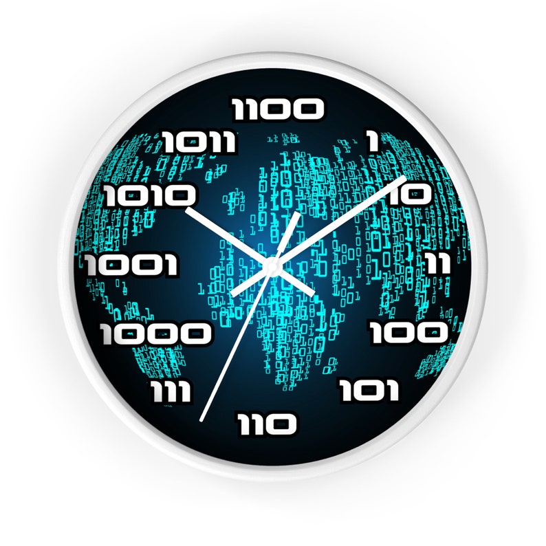 Binary Wall Clock, Binary Hour Numbers Watch - Cool Tech Design - Geeky ...