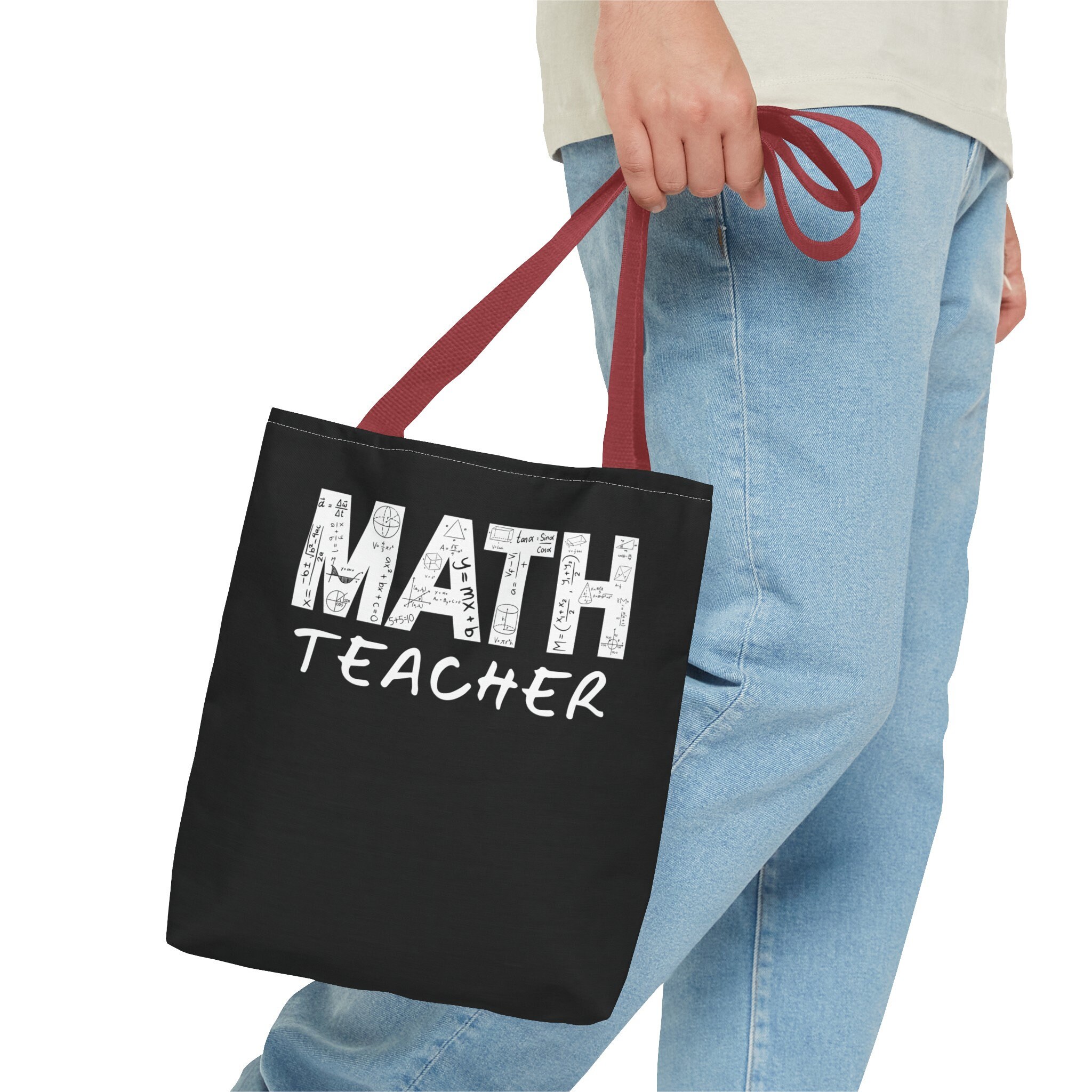 Math Teacher Tote Bag Featuring Mathematical Formulas and Charts ...