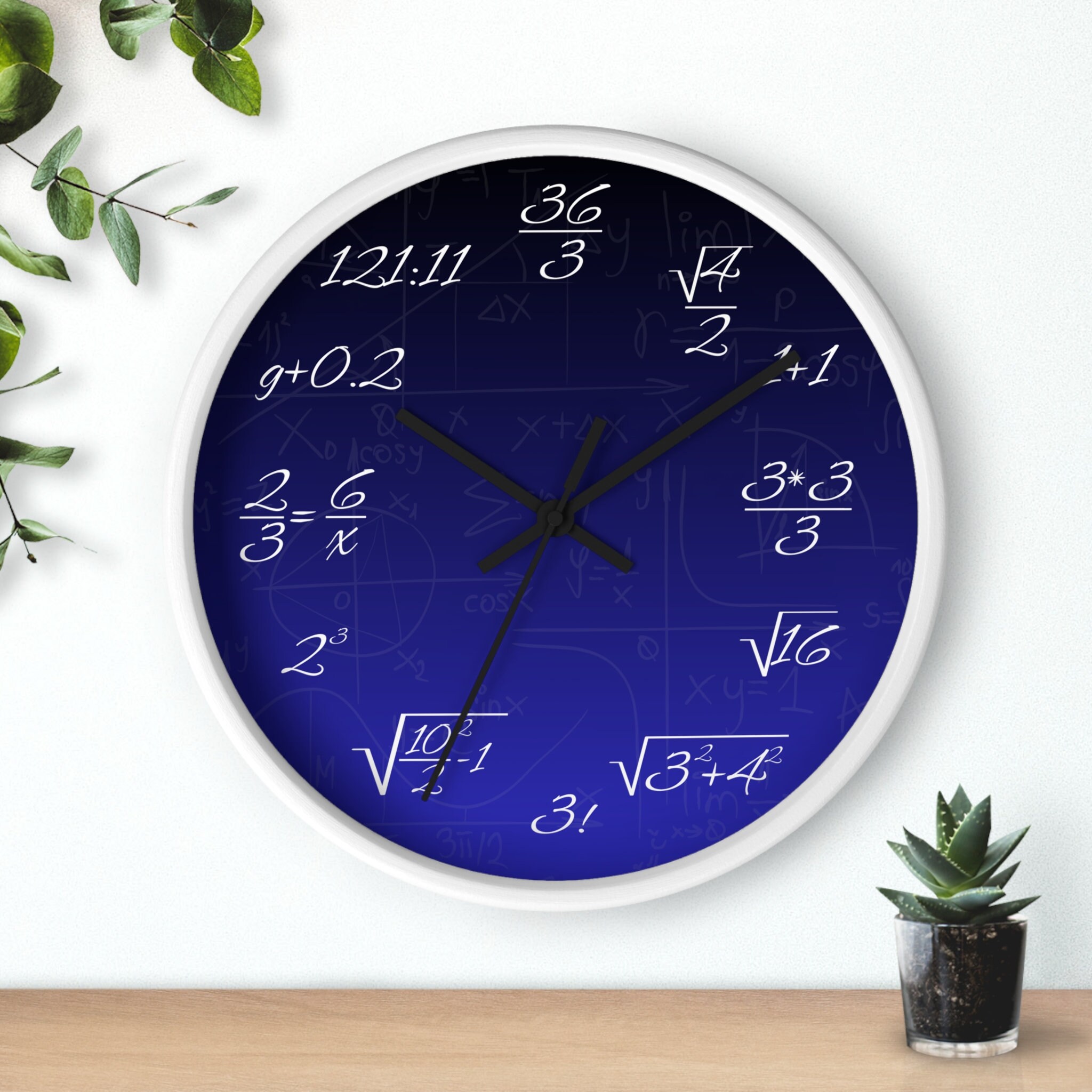 Math Wall Clock - Classroom Art Decor - Teacher Gift - Mathematical ...
