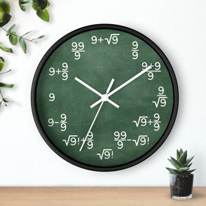 Math Wall Clock - Unique Mathematical Equations Decor - Teacher Gift ...