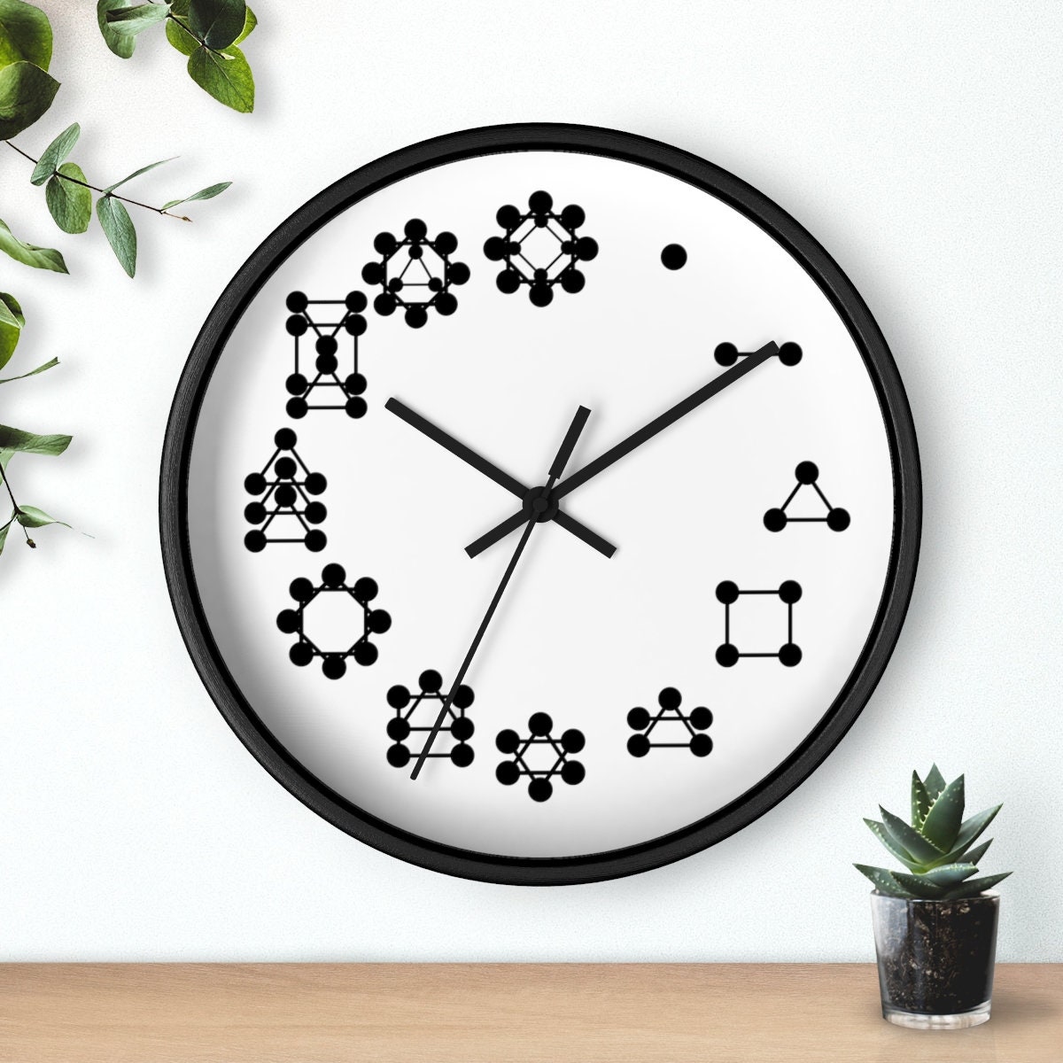 Math and Geometry Wall Clock - Classroom and Home Office Decor for ...