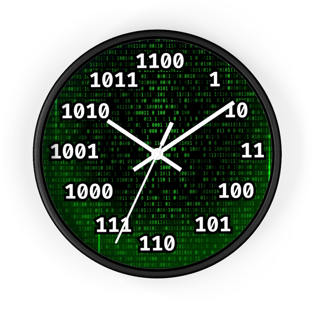 Binary Wall Clock Binary Hour Numbers Watch Cool Tech - Etsy