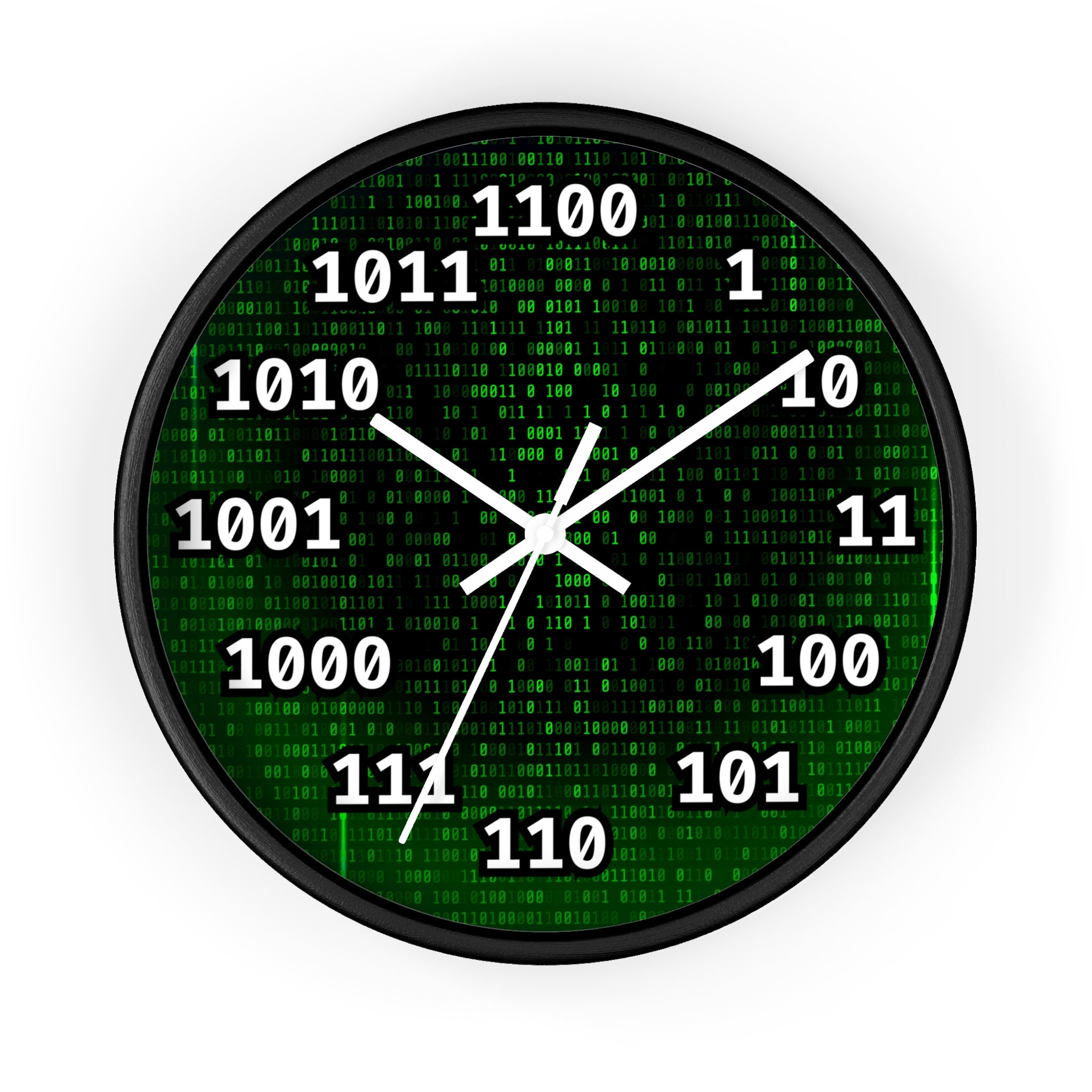Binary Wall Clock, Binary Hour Numbers Watch - Cool Tech Design - Geeky Home Decor - Unique ...