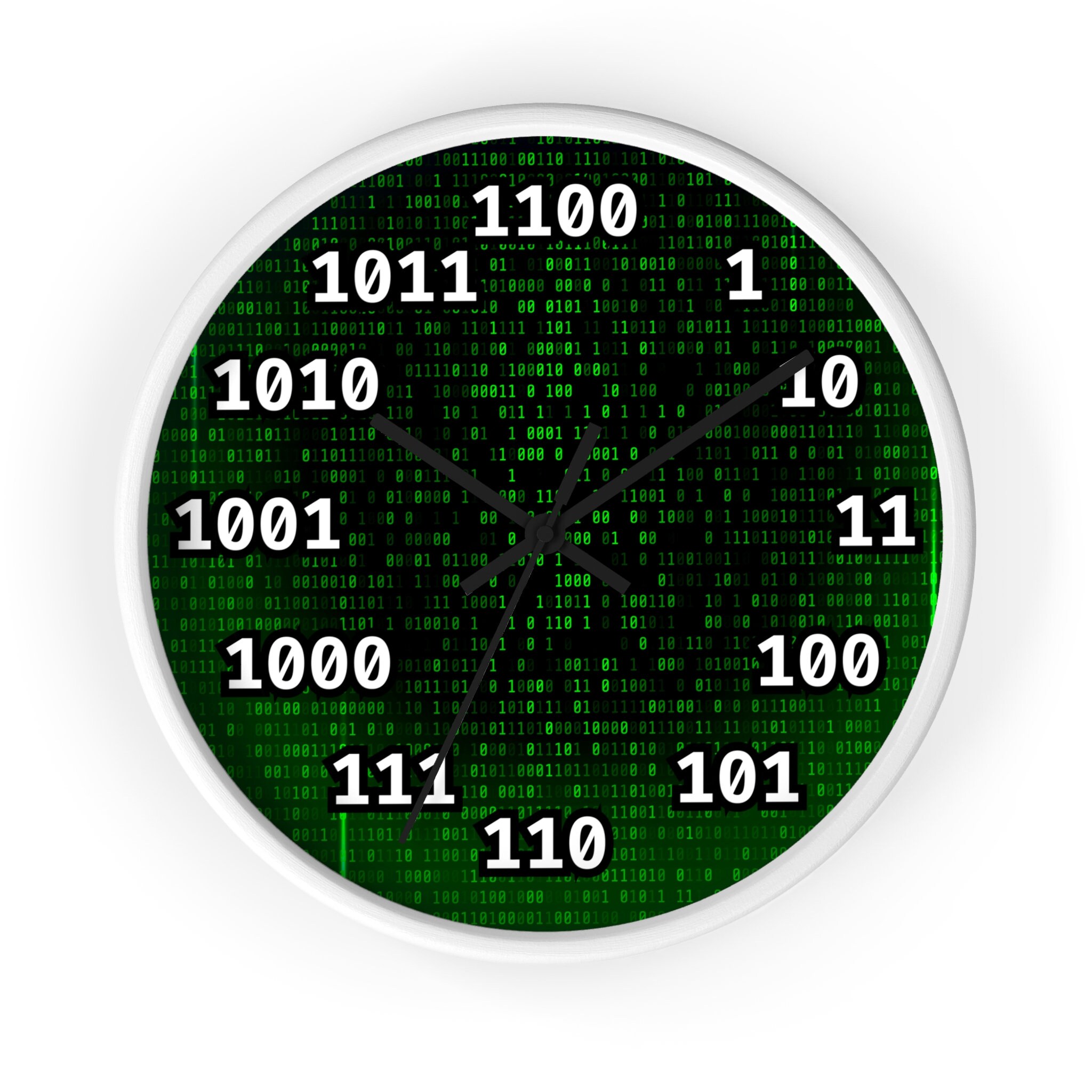 Binary Wall Clock, Binary Hour Numbers Watch - Cool Tech Design - Geeky Home Decor - Unique ...