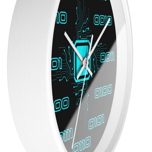 Tech Binary Wall Clock - Numbers in Binary Code - Perfect for Programmers, Coders, and Tech ...