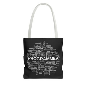 Programmer Tote Bag - Featuring Programming Terms Design - Perfect Gift for Coders, Developers ...