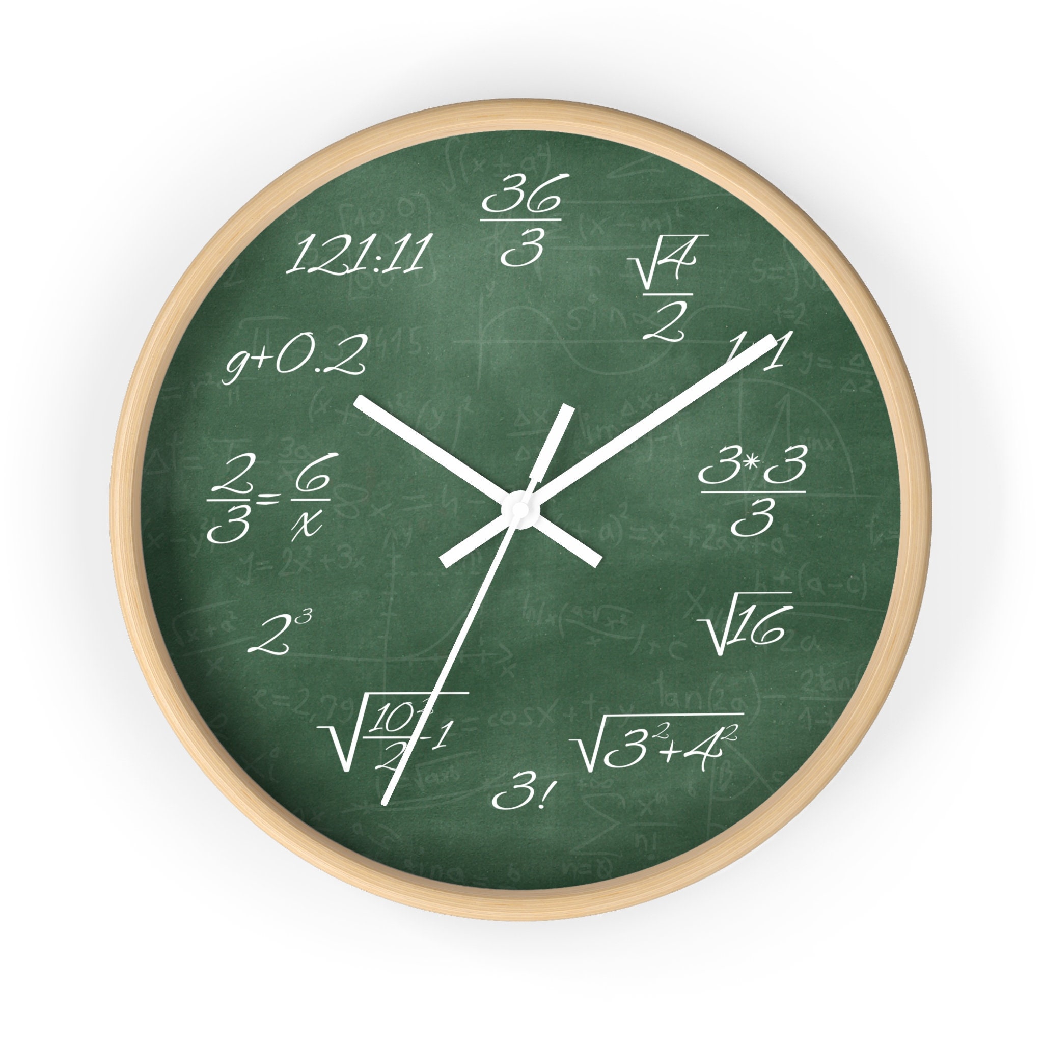 Math Wall Clock Unique Mathematical Equations Decor Teacher Gift ...