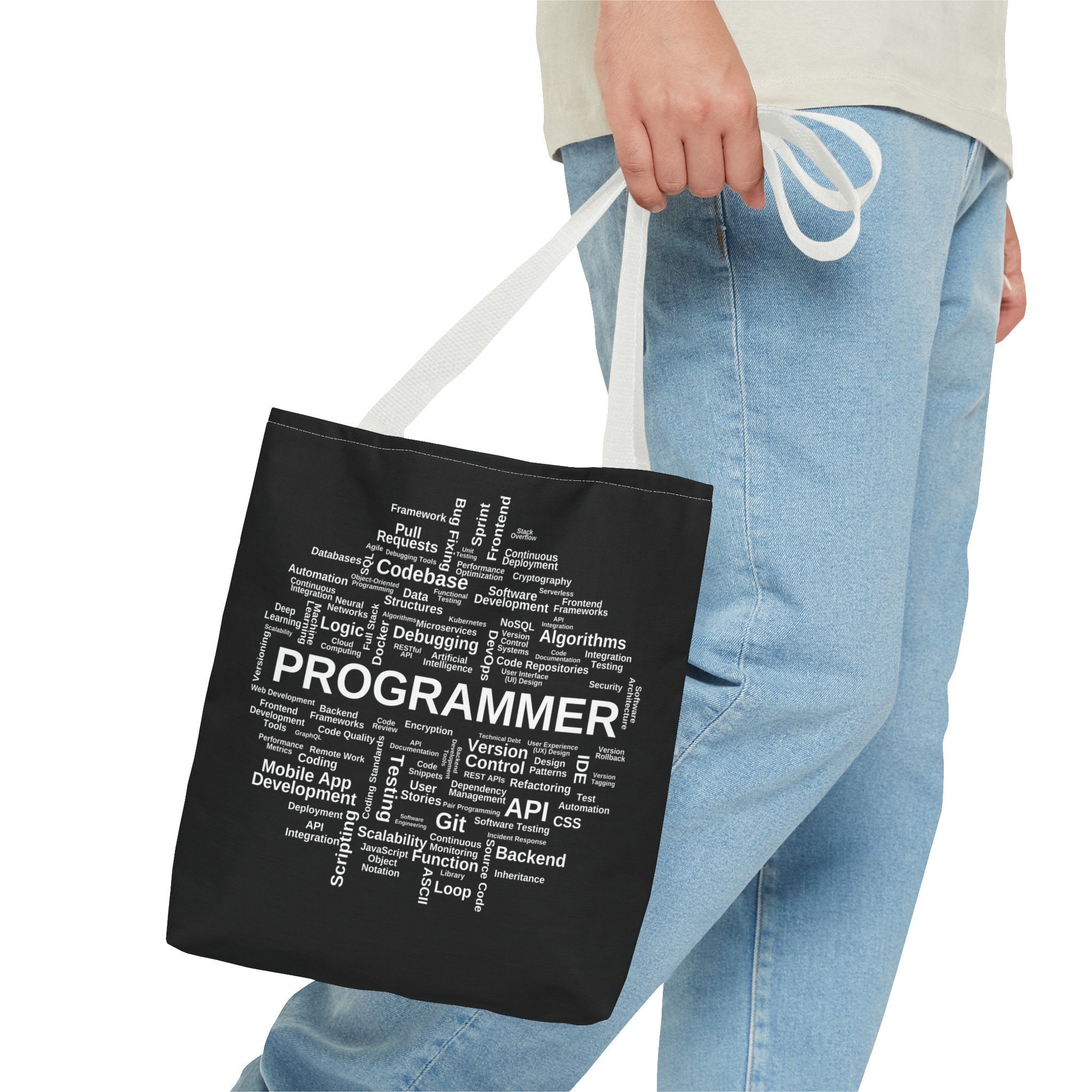 Programmer Tote Bag - Featuring Programming Terms Design - Perfect Gift for Coders, Developers ...