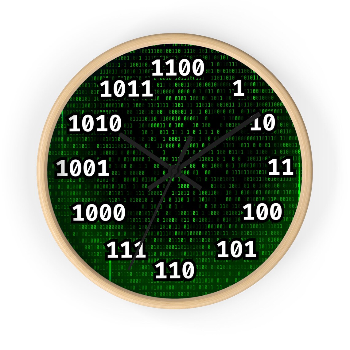 Binary Wall Clock, Binary Hour Numbers Watch - Cool Tech Design - Geeky Home Decor - Unique ...