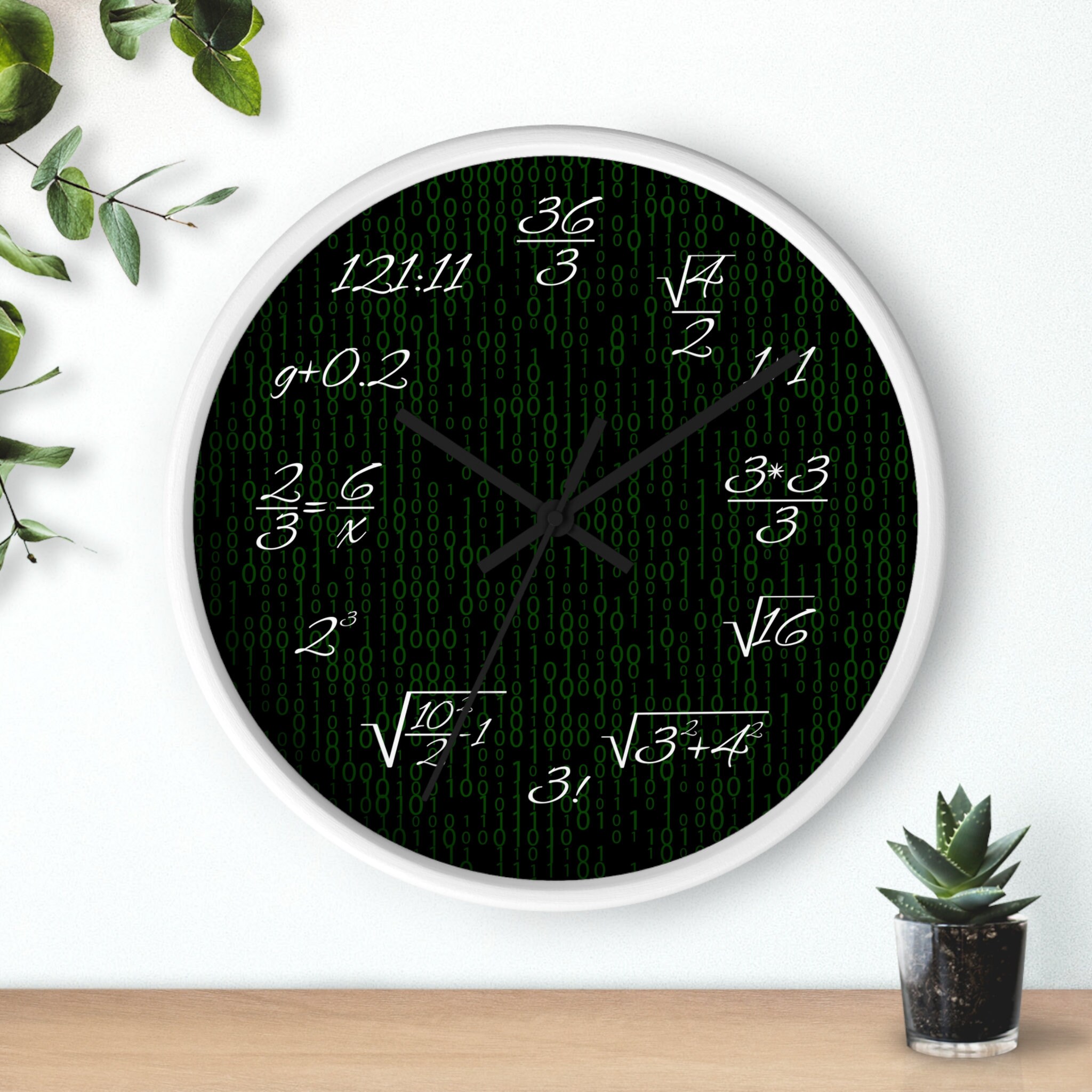 Cyber Math Wall Clock - Mathematical Equations Teacher Gift - Unique ...