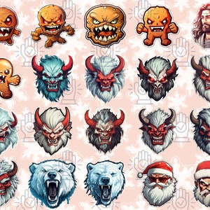 154 Christmas Sticker Clipart PNG Bundle Sublimation - Etsy