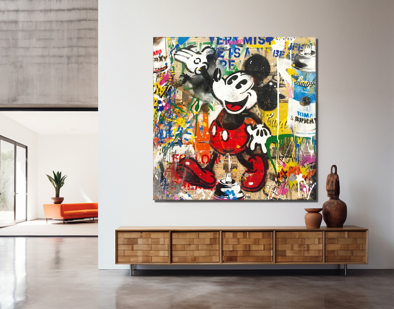 Banksy Old Pop Art Mickey Mouse Canvas Print Banksy Art - Etsy