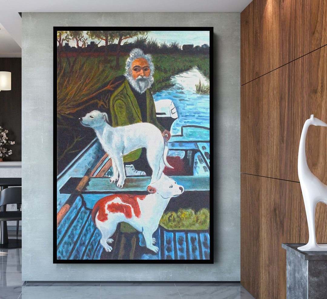 Framed Goodfellas Old Man and Dogs "painting" Replica Canvas Art Print ...